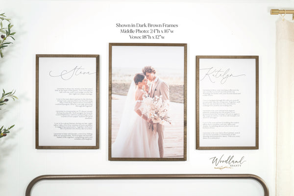 Framed Wedding Vows and Wedding Photo Prints - Woodland Shanty